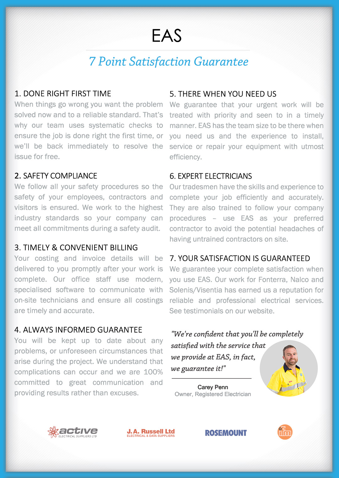 Our Guarantee | Electrical & Automation Solutions | Hamilton